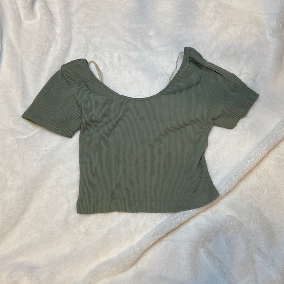 Active Basic | Tops | Active Basic Cross Back Ribbed Crop Top | Poshmark